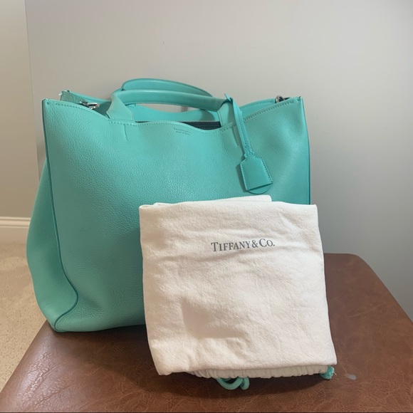 Tiffany & Co. | Bags | Tiffany Co Leather Tote Blue | Poshmark